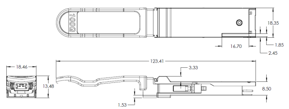 100G 850nm Wavelength QSFP+ Transceiver , PIN Receiver QSFP Optical Module