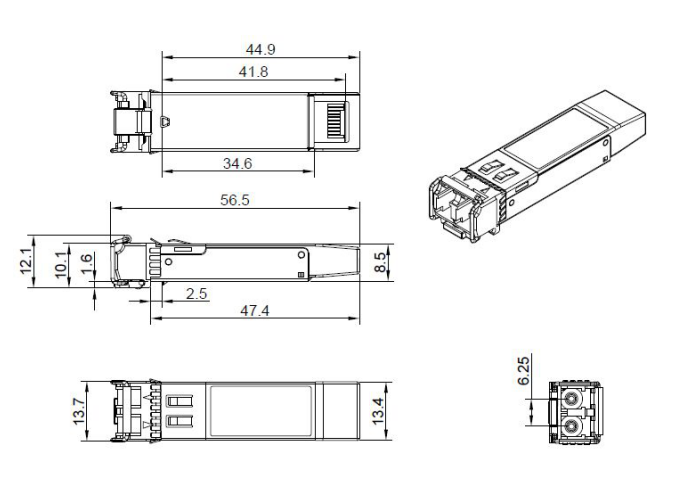 10G LRM SFP+ Module Transceiver 1310nm 10km Dual Fiber LC connector