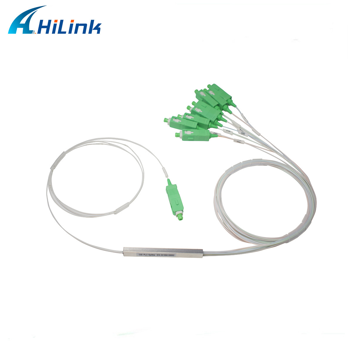 1X8 Steel Tube Package Type Optical PLC Splitter SC/APC Fiber Optic ...