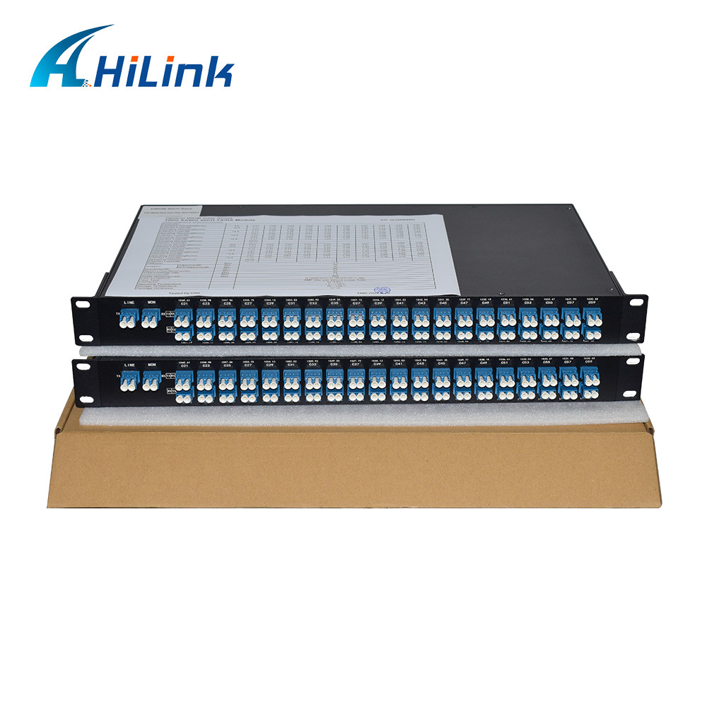 Dual Fiber C21-C60 40CH DWDM Mux Demux With Monitor Port LC/UPC 19'' 1U Rack Mount
