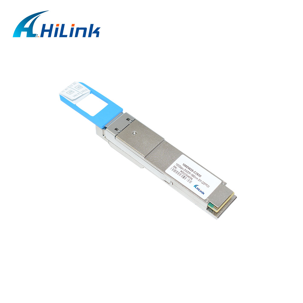 Hilink 100G QSFP28 Transceiver 80KM 100Ghz ITU DWDM PAM4 Dual CS Adapter