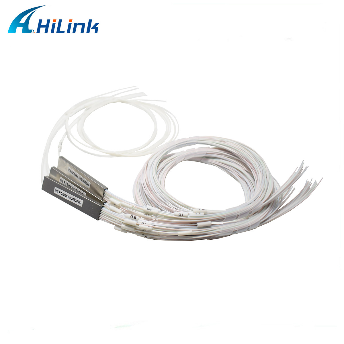 1X16 PLC Splitter Steel Tube 0.9mm Single Mode Fiber Splitter Without ...