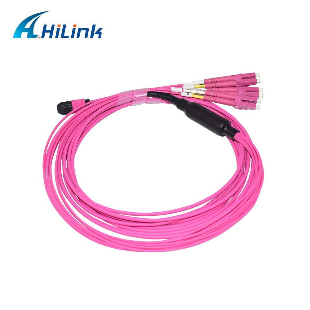MPO Female to 4 LC UPC Duplex 8 Fibers Type B LSZH OM4 50/125 Multimode ...