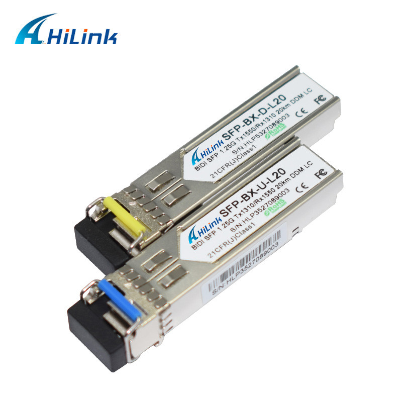 20km BiDi SFP Transceiver Module SC LC Connector 1.25G 1310nm 1490nm